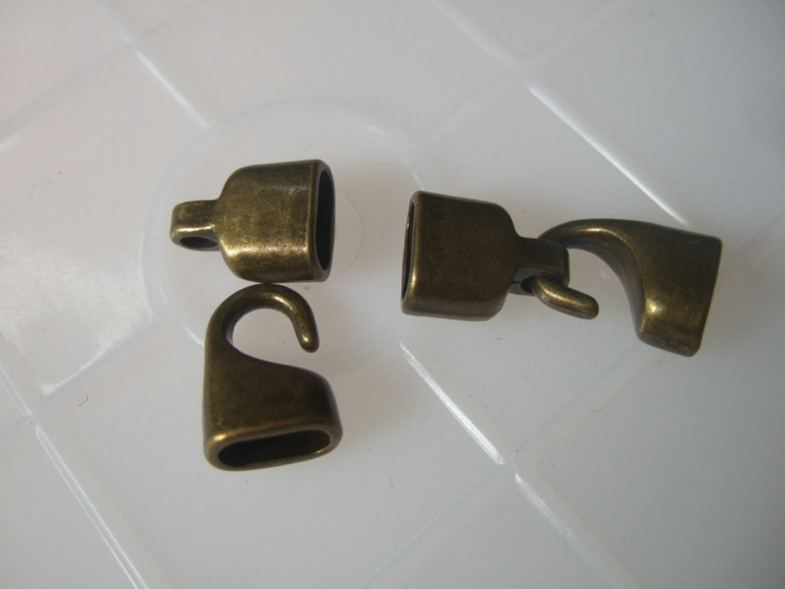 5 Sets Antique Bronze 10x5mm Smooth Hook Clasp fit 5mm round | Etsy