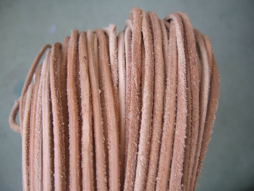 4mm Natural Rustic Round Leather Cord Strand P362 - Etsy