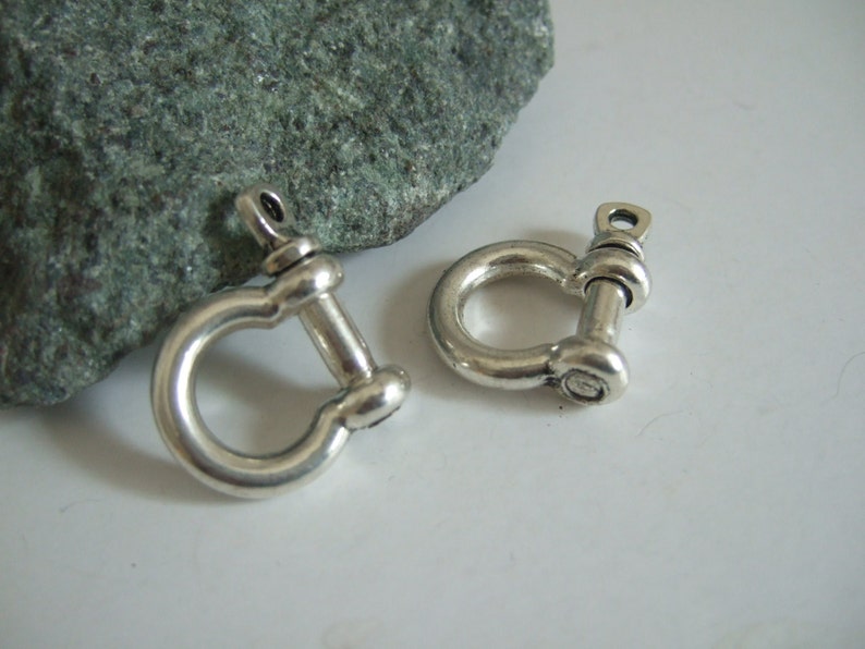 Antique Silver Bow Shackle Clasp With Screw Pin 8mm for Paracord ...