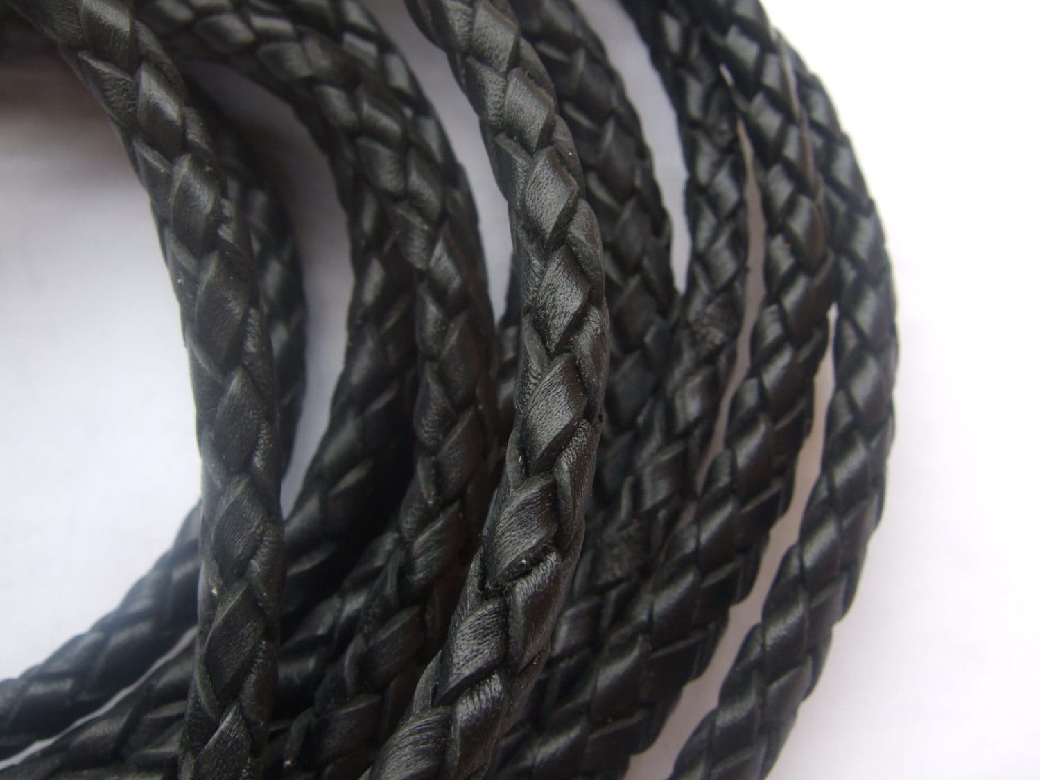 1 Yard 10x7mm Black Oval Genuine Leather Braided Cord | Etsy