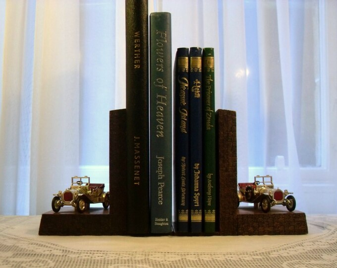Oak Vintage Car Bookends, Veteran Car Bookends, Wooden Bookends. - Etsy
