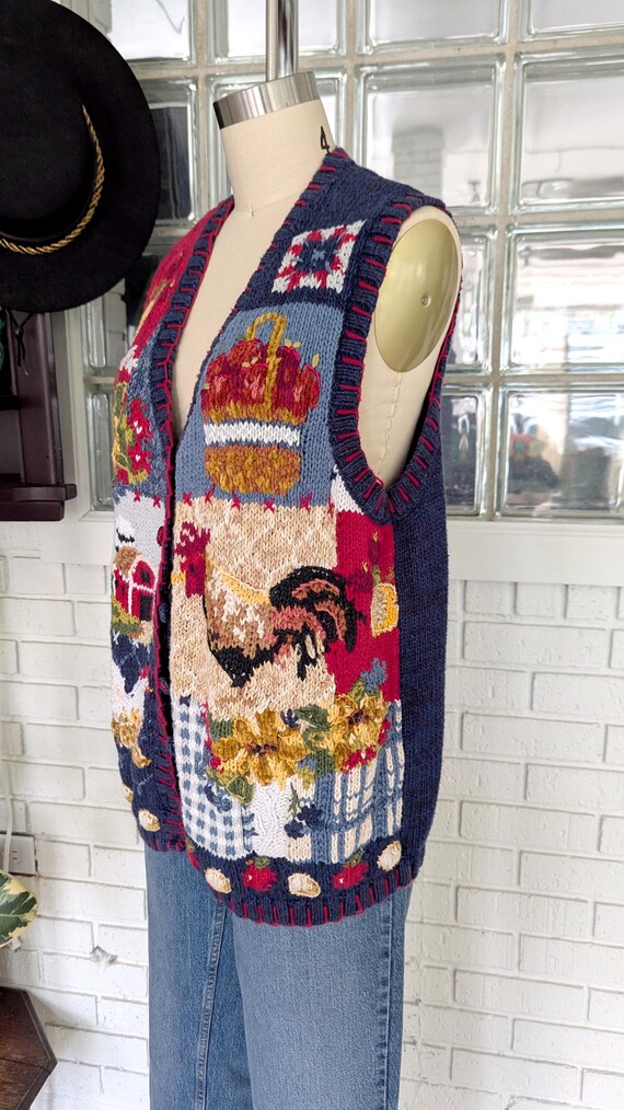 Heirloom Collectibles/90's Farm Theme Sweater Vest/Si… - Gem