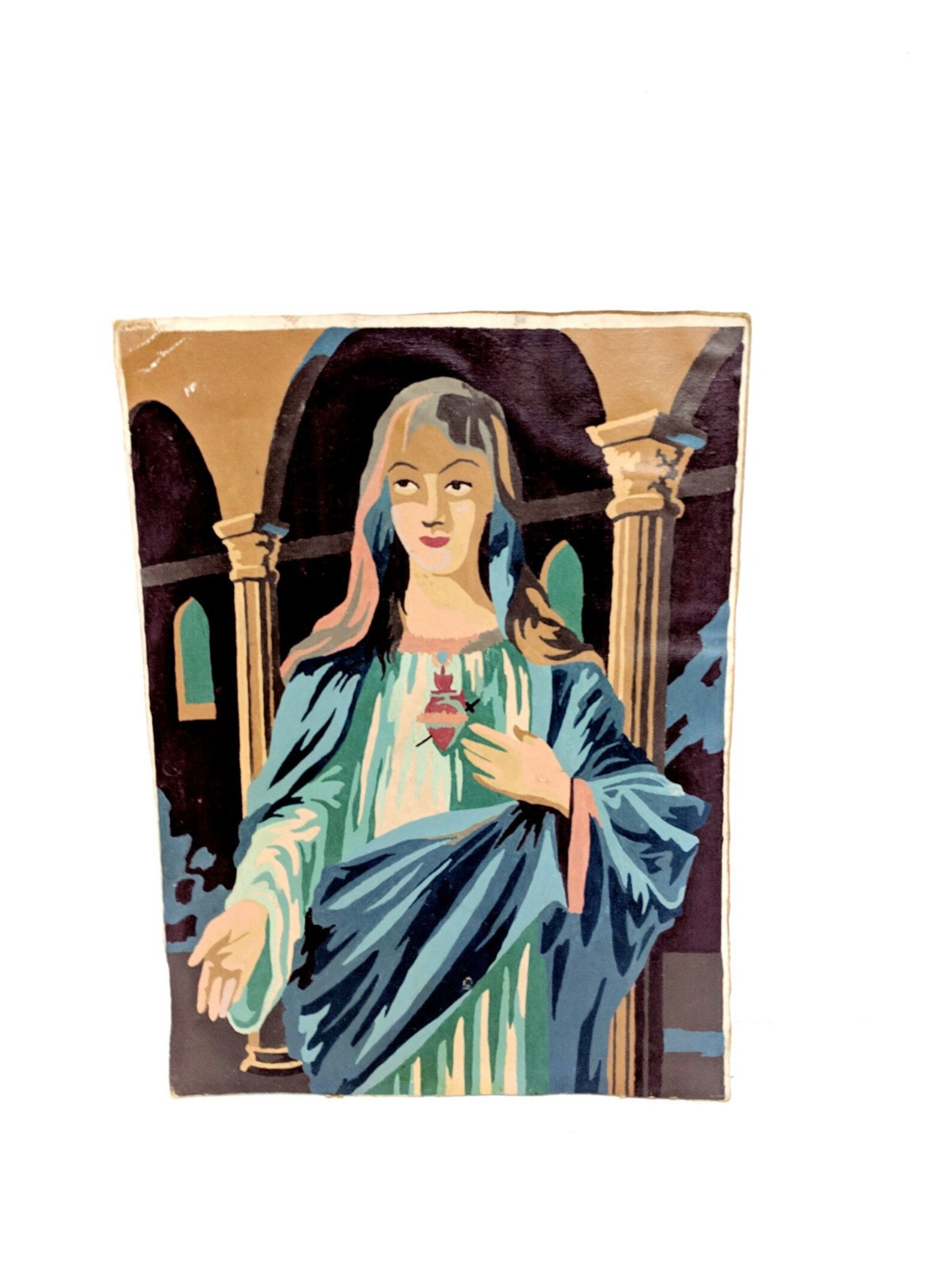 Vintage 50's Jesus and Mary Paint by Number/mid-century Acrylic ...