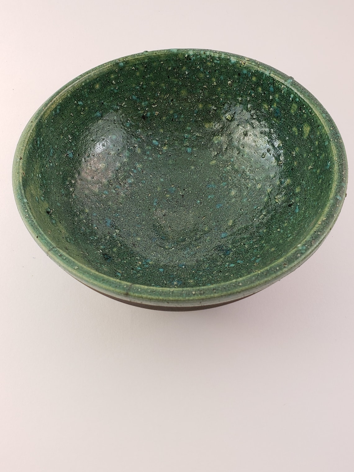 Green and Black Raku Bowl With Alligator Glaze - Etsy