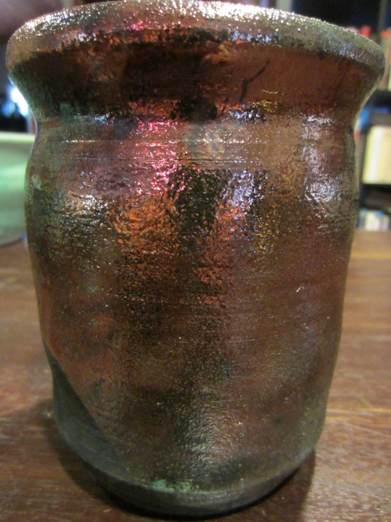 Raku Vase -- High Copper Flash - Etsy