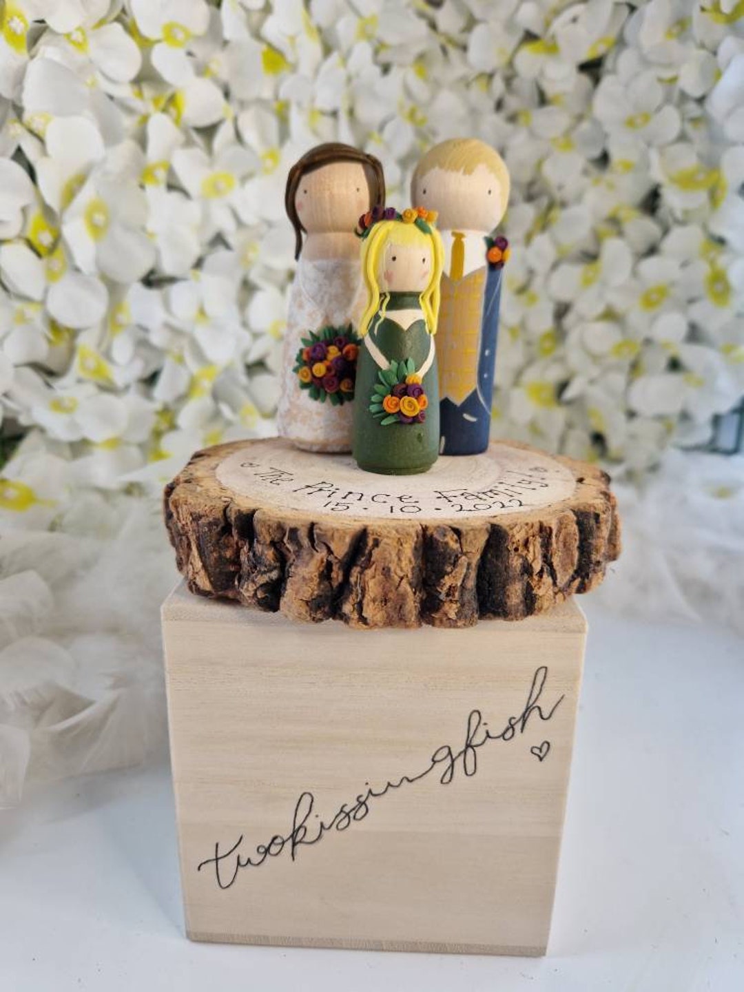 Wooden Peg Wedding Cake Toppers, Personalised - Etsy