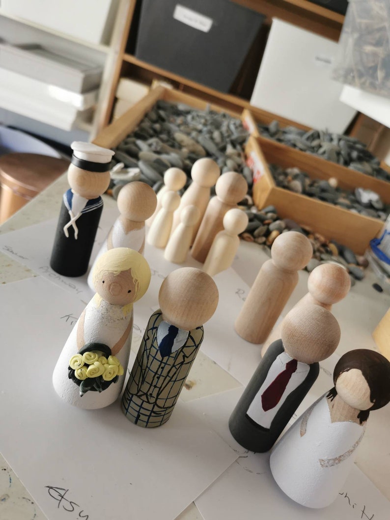 Personalised Wooden Wedding Cake Toppers Bride and Groom | Etsy