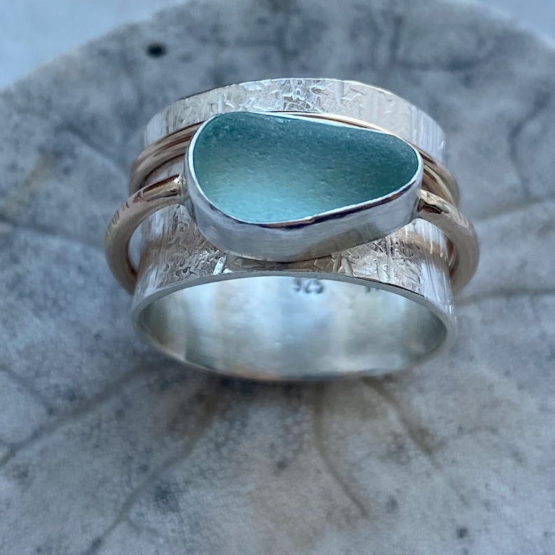 Sea Glass Ring | Meditation Ring - Etsy