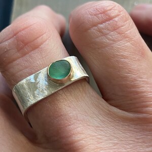 Sea Glass Ring | Square Ring - Etsy