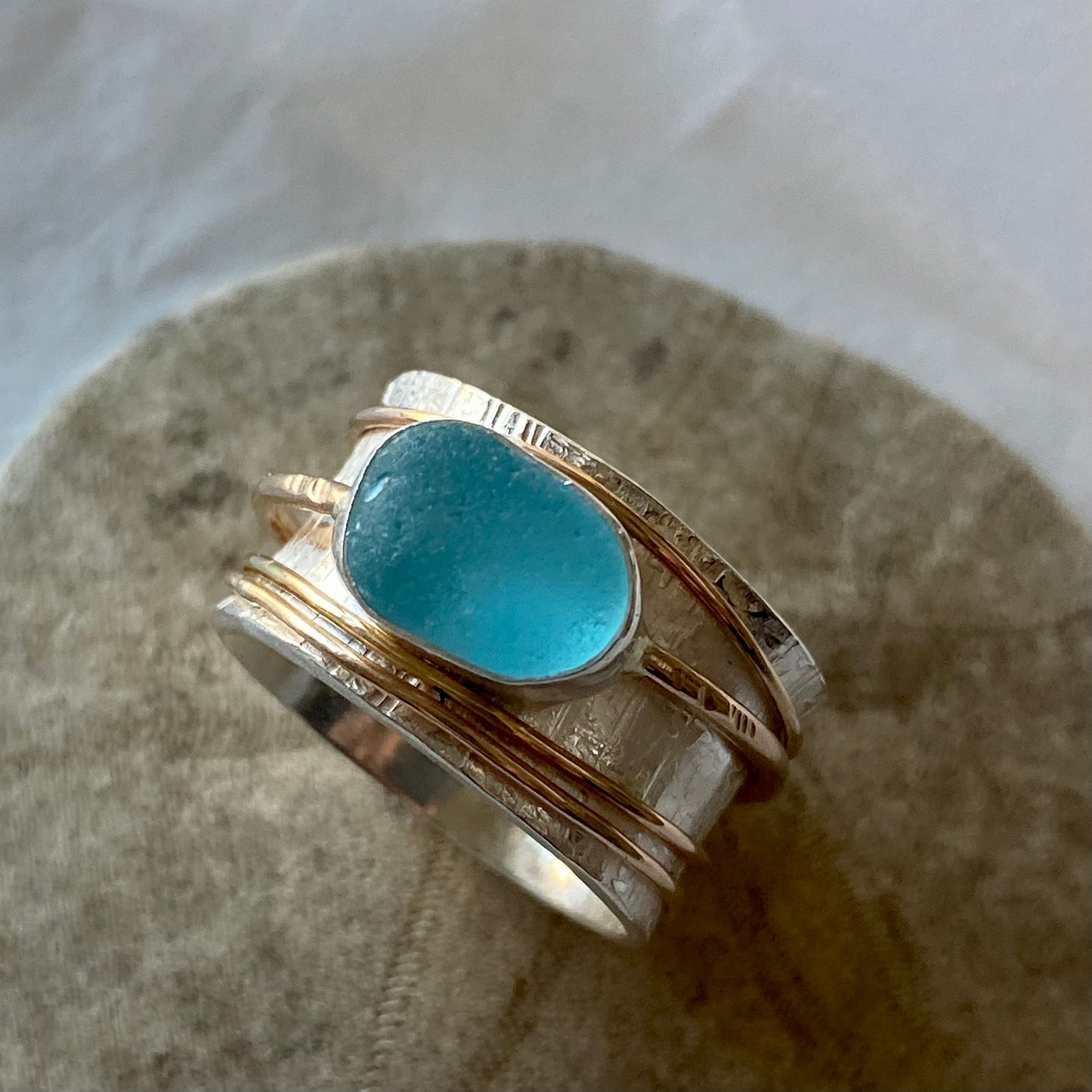 Sea Glass Ring | Meditation Ring - Etsy