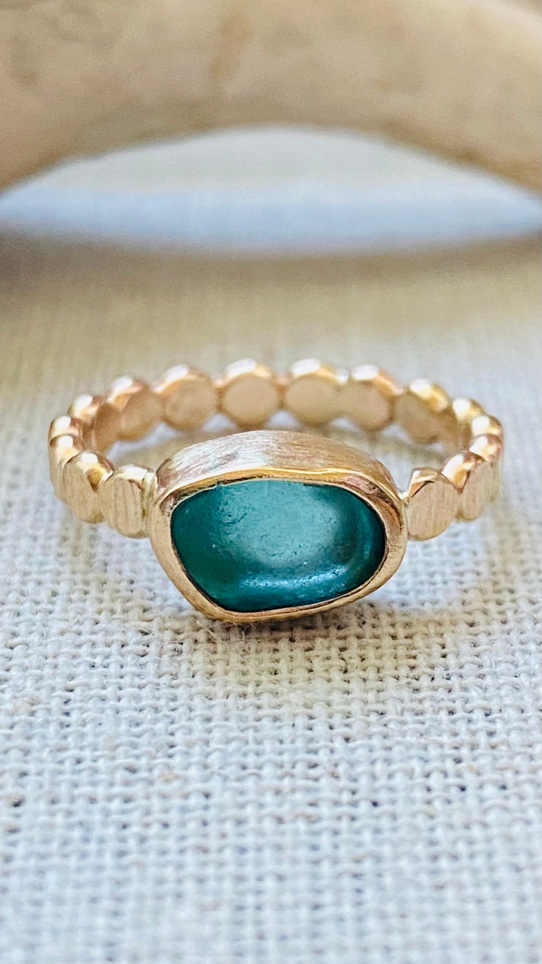 Sea Glass | Sea Glass Ring | 14k Gold Sea Glass Ring | Sea Glass ...
