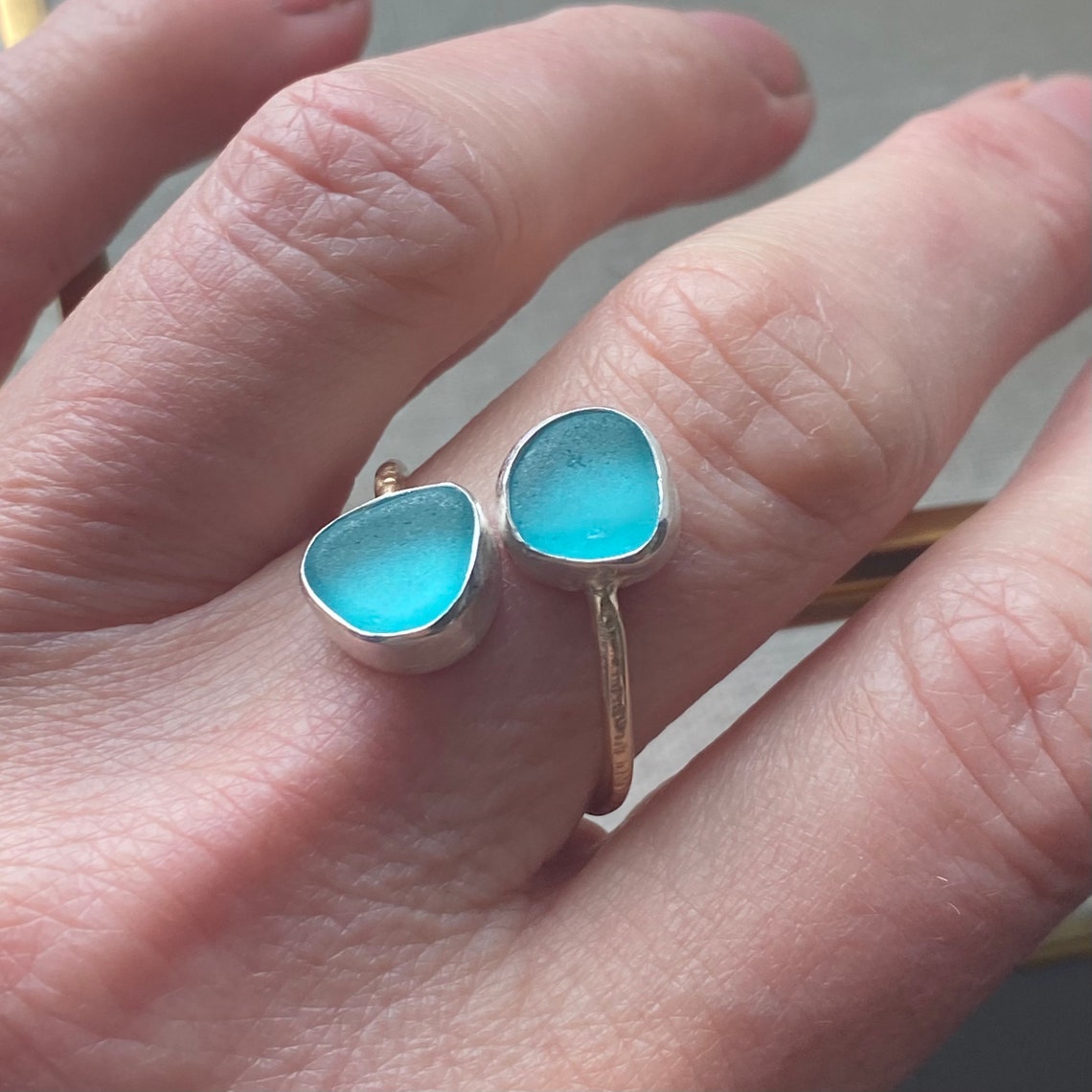 Sea Glass Sea Glass Ring l Sea Glass Jewelry | Etsy