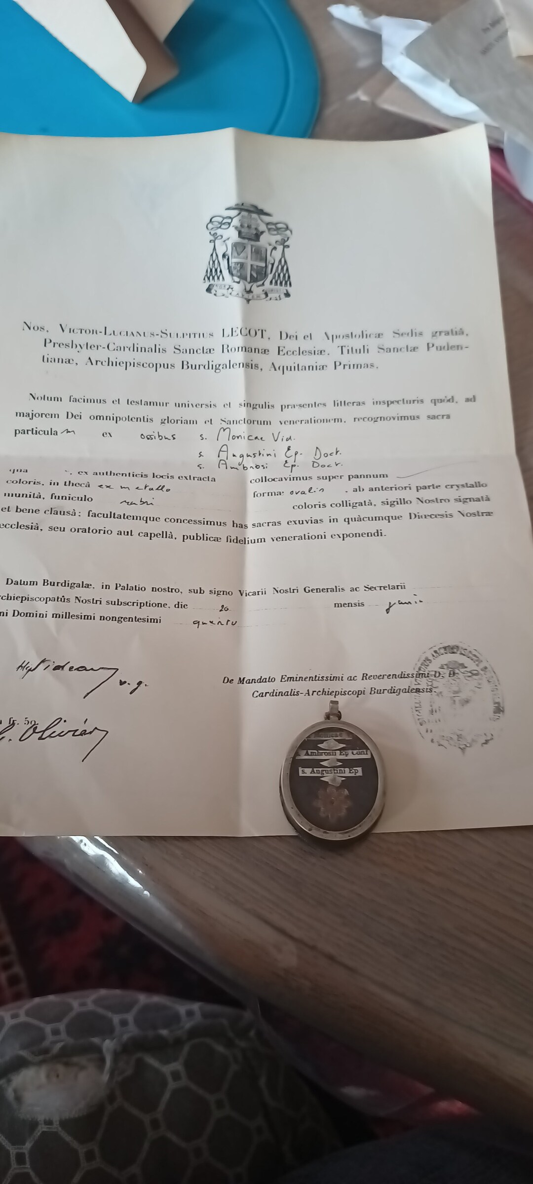 Saint Augustine Saint Monica Saint Ambrose Relic and Document - Etsy