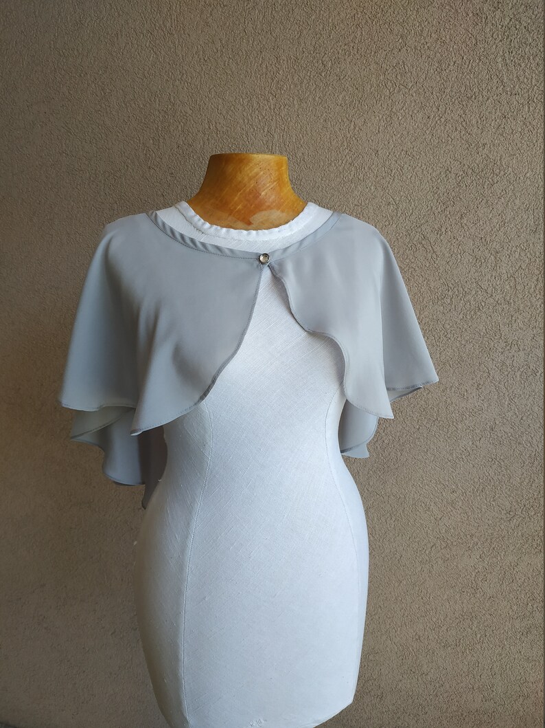 Wedding Cape Bridal Cape Gray Bridal Capelet Capelet - Etsy