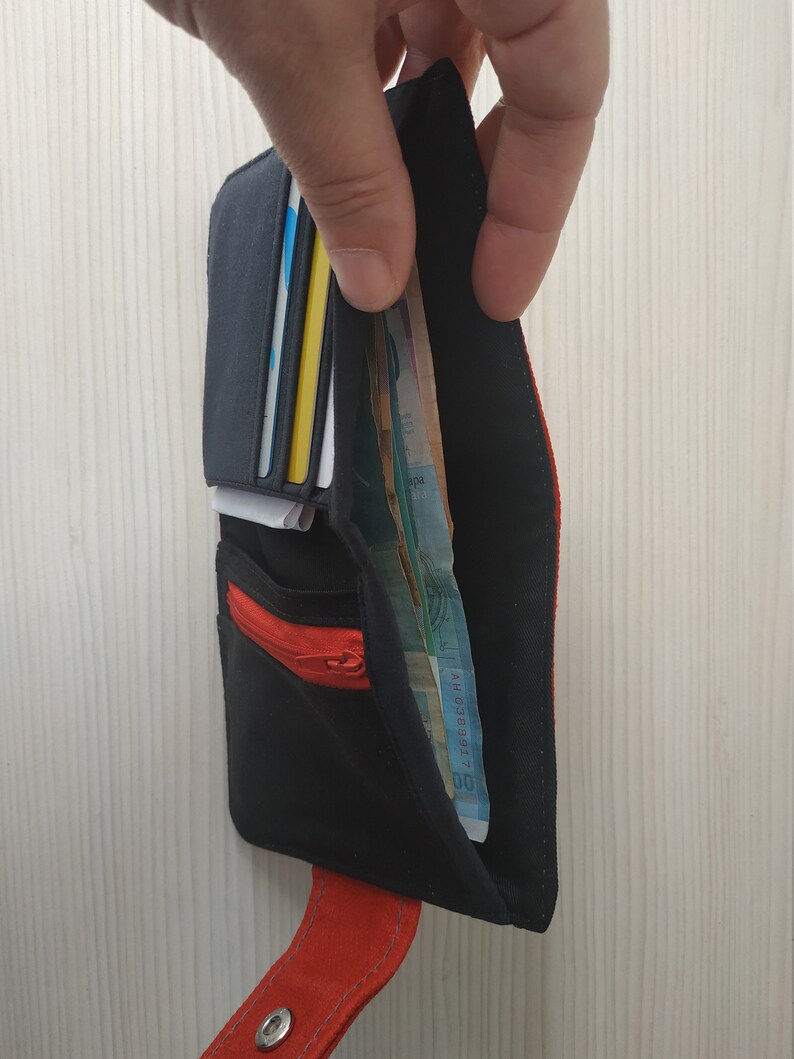 Red Wallet Small Wallet Waxed Canvas Wallet Women's - Etsy