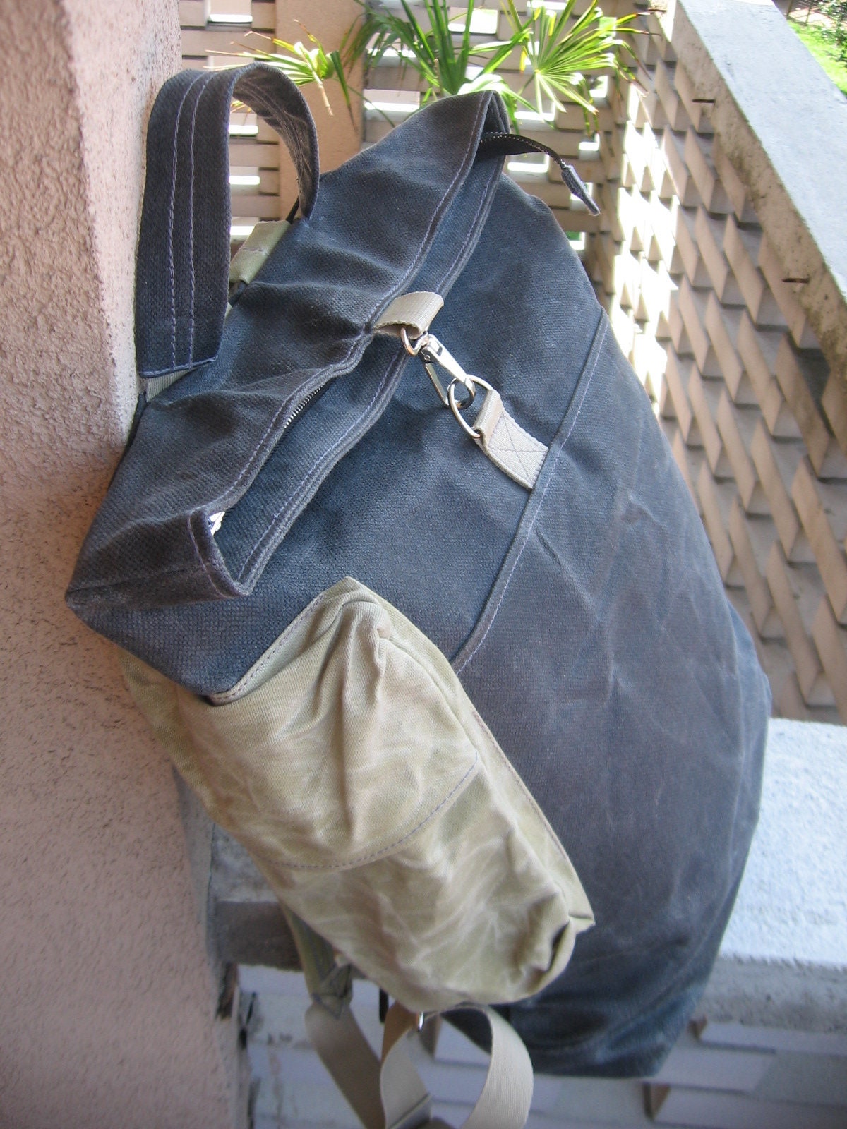 Waxed Canvas Backpack Waxed Canvas Bag Roll Top Backpack - Etsy