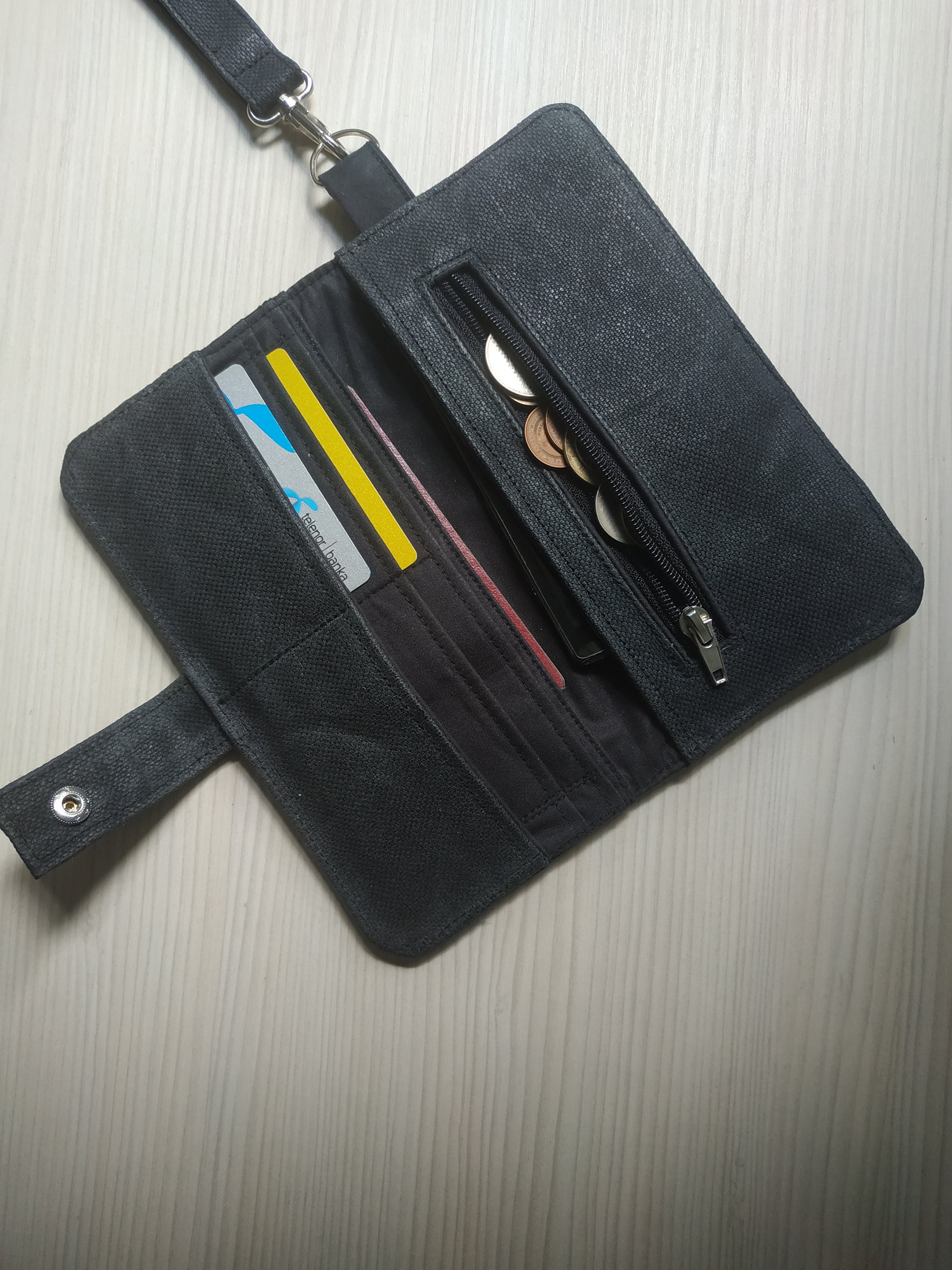 Waxed Canvas Long Wallet Long Wallet Women Wristlet Wallet - Etsy