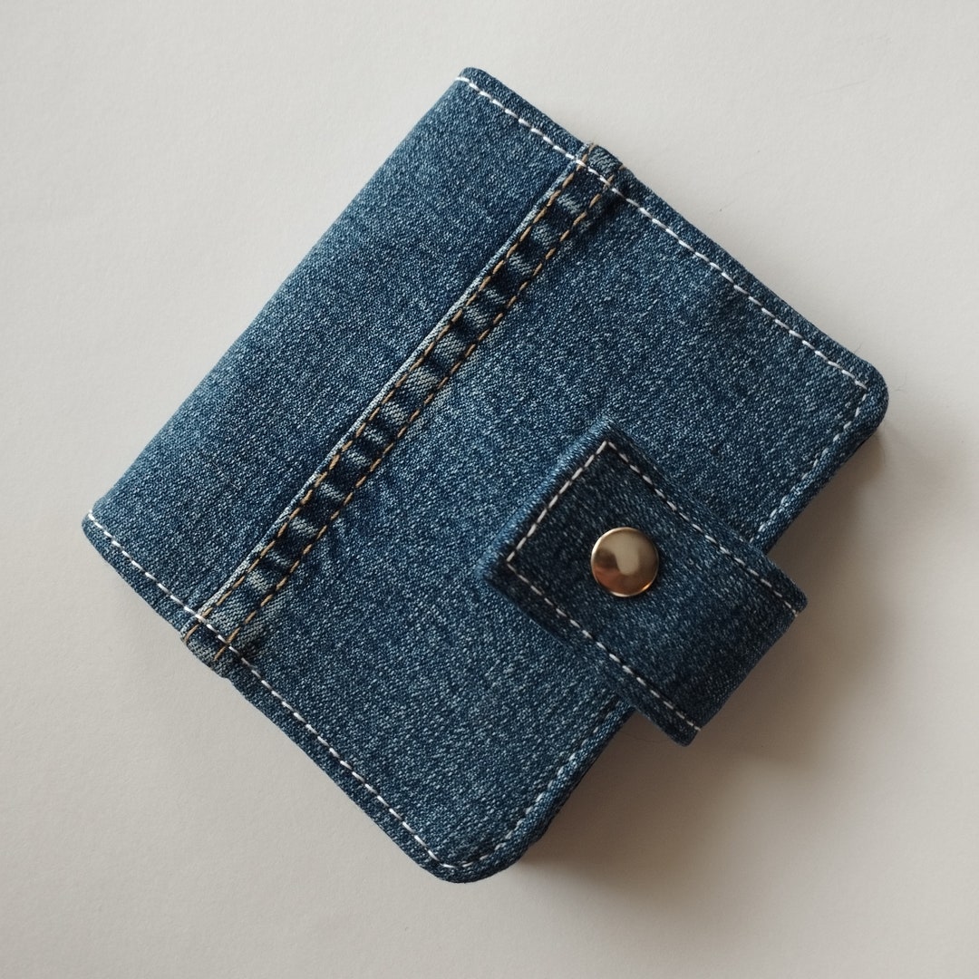 Small Wallet, Bi Fold Wallet, Denim Wallet, Wallet for Women, Men's ...