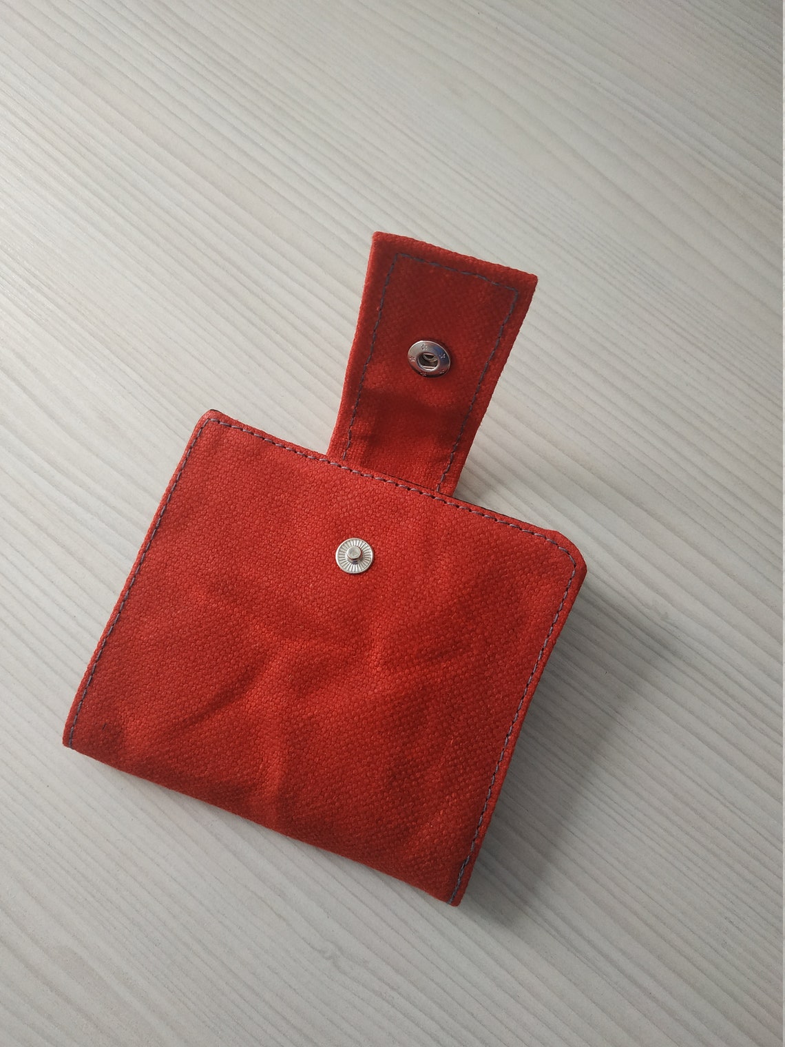 Red Wallet Small Wallet Waxed Canvas Wallet Women's - Etsy
