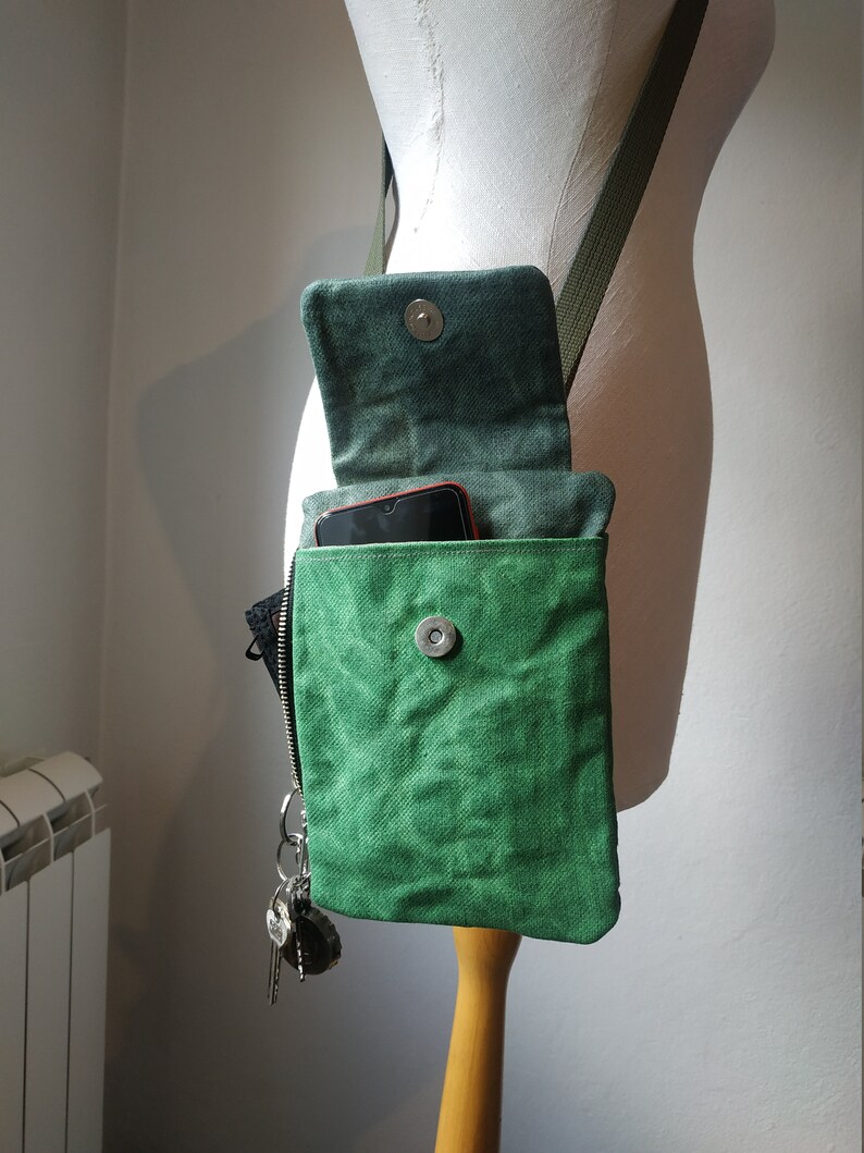 Small Crossbody Bag Waxed Canvas Bag Minimalist Crossbody | Etsy