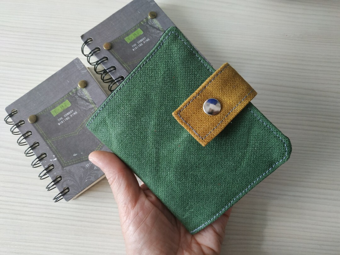 Fabric Wallet, Waxed Canvas Wallet, Small Bifold Wallet, Green Wallet ...