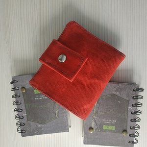Red Wallet, Small Wallet, Waxed Canvas Wallet, Women's Wallet, Bi Fold ...