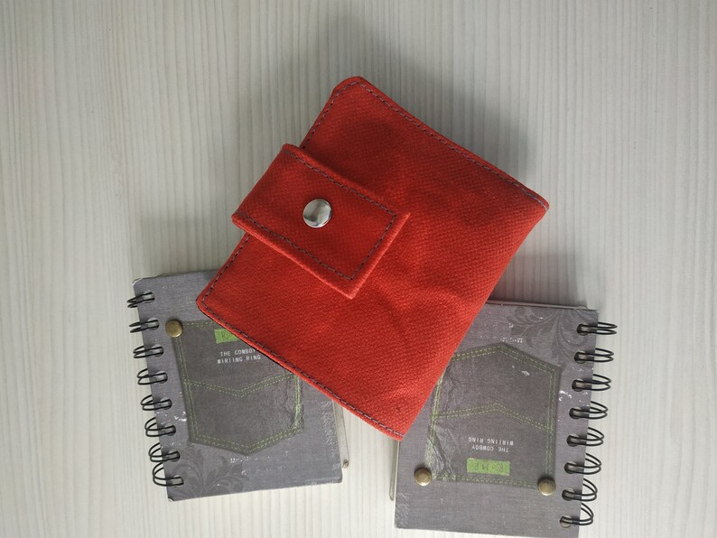 Red Wallet Small Wallet Waxed Canvas Wallet Women's - Etsy