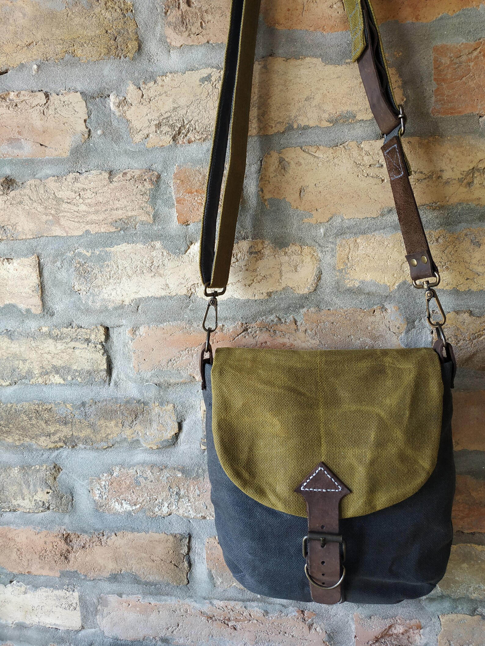 Waxed Canvas Bag for Men Small Shoulder Bag Men's - Etsy