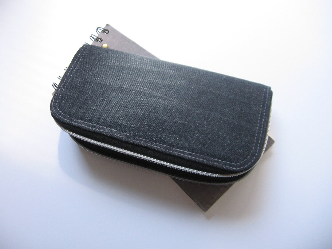 Denim Wallet Womens Wallet Zip Around Wallet Women's - Etsy