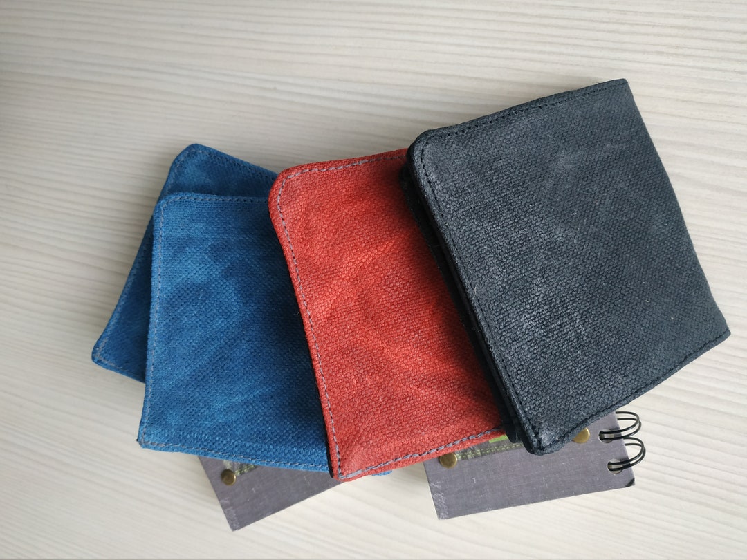 Men's Wallet Slim, Bifold Wallet Men, Waxed Canvas Wallet, Handmade ...
