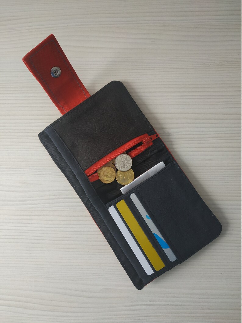 Red Wallet Small Wallet Waxed Canvas Wallet Women's - Etsy