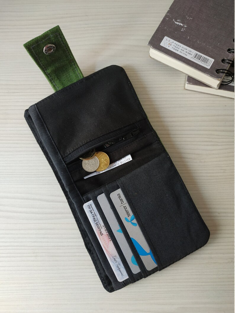 Small wallet Waxed canvas wallet Wallet for women Wallet | Etsy