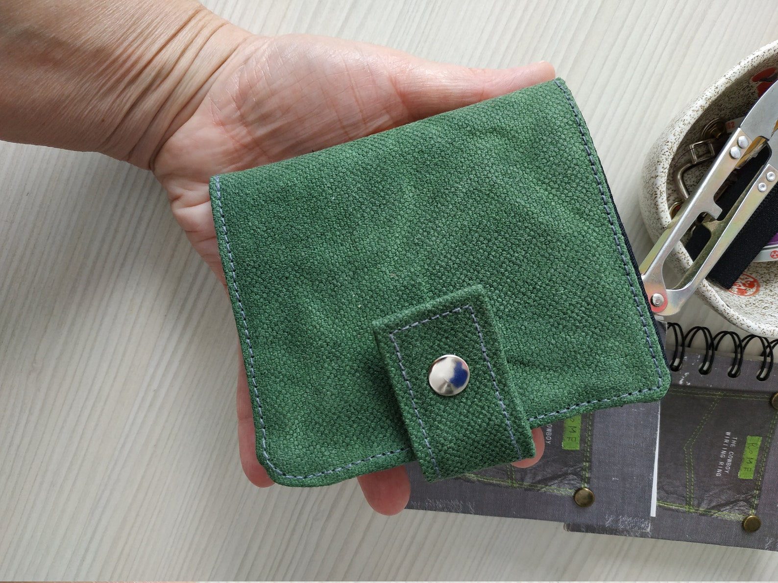Small Wallet Waxed Canvas Wallet Wallet for Women Wallet - Etsy