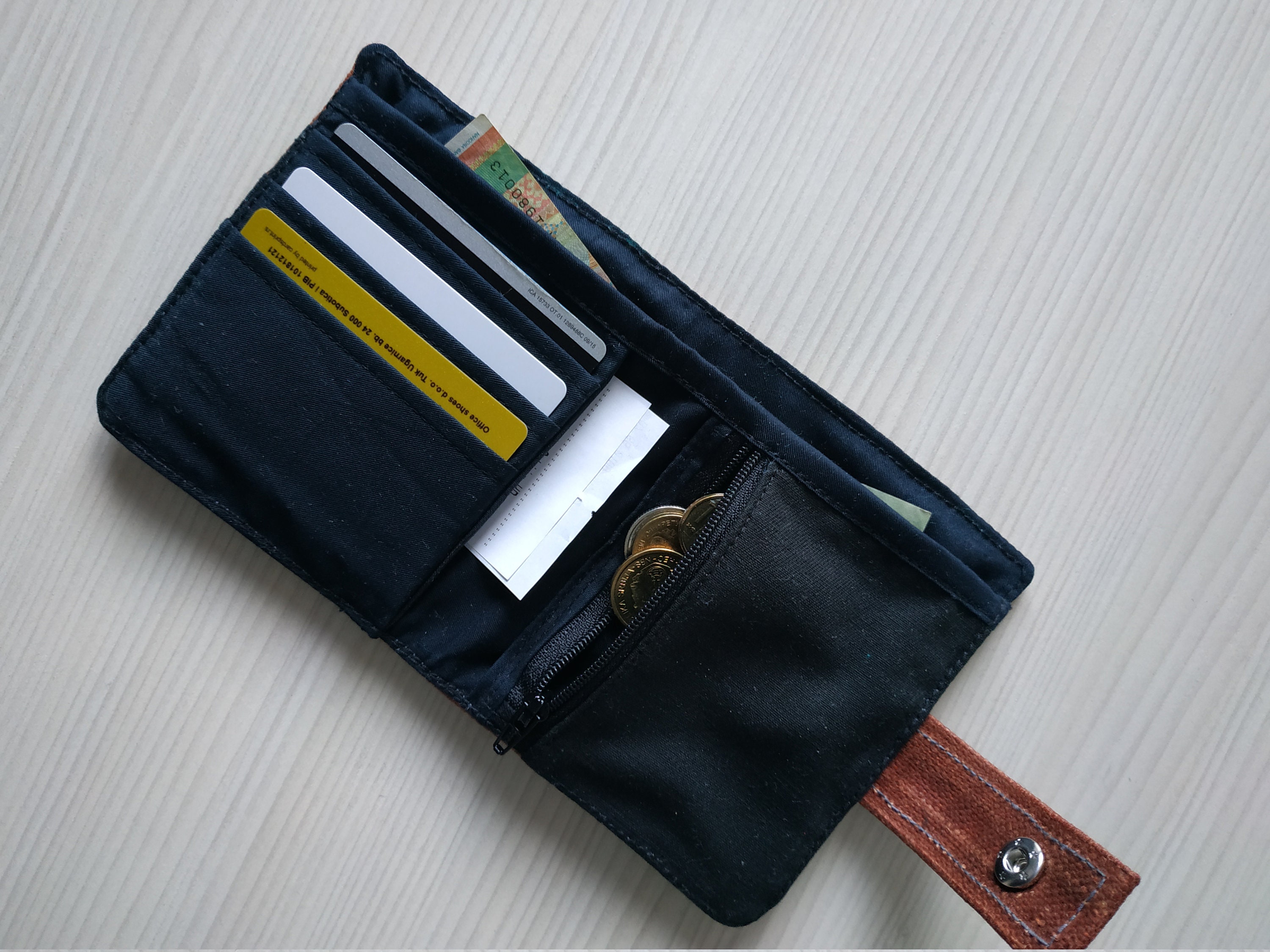 Waxed Canvas Wallet Small Bi Fold Wallet Women's Wallet | Etsy