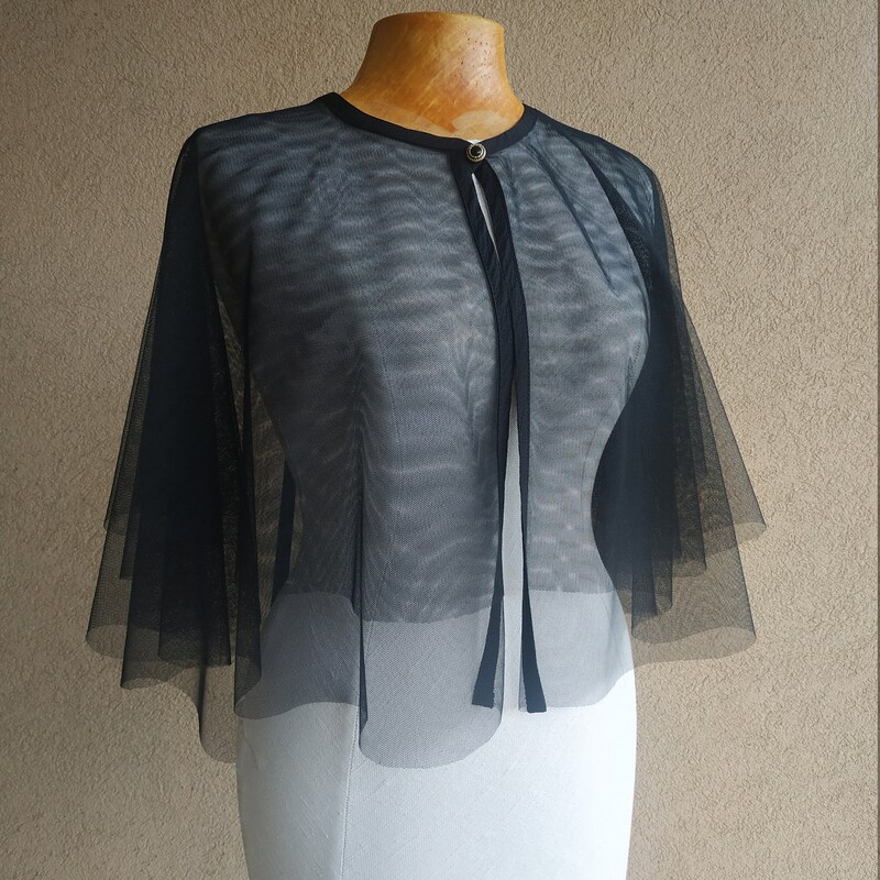 Black Tulle Cape - Etsy