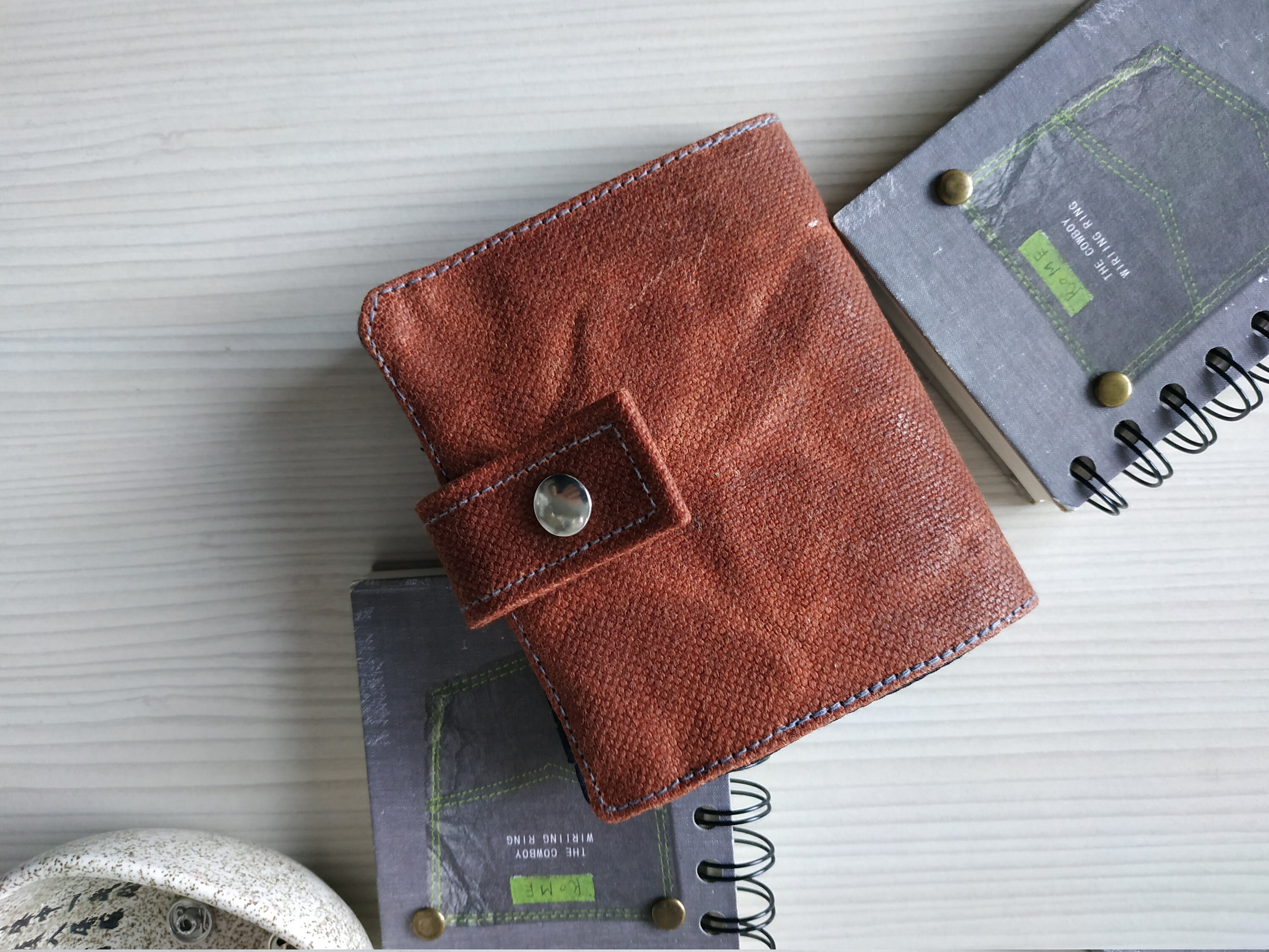 Waxed Canvas Wallet Small Bi Fold Wallet Women's Wallet | Etsy