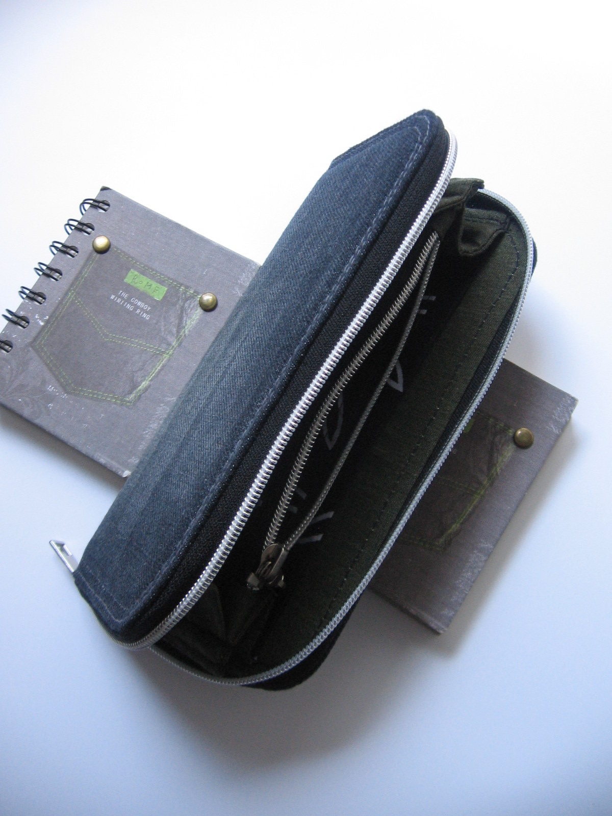 Denim Wallet Womens Wallet Zip Around Wallet Women's - Etsy