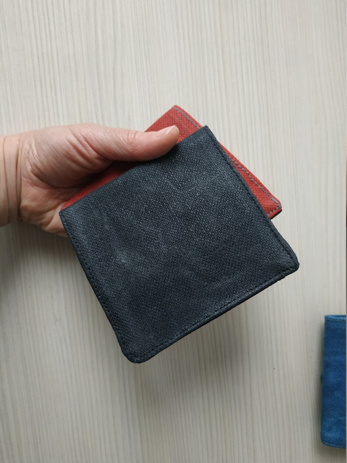 Men's Wallet Slim Bifold Wallet Men Waxed Canvas Wallet - Etsy