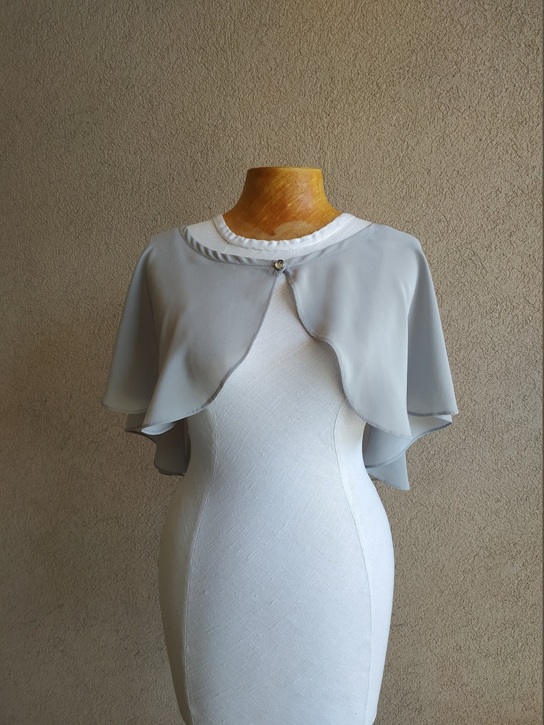 Wedding Cape Bridal Cape Gray Bridal Capelet Capelet - Etsy