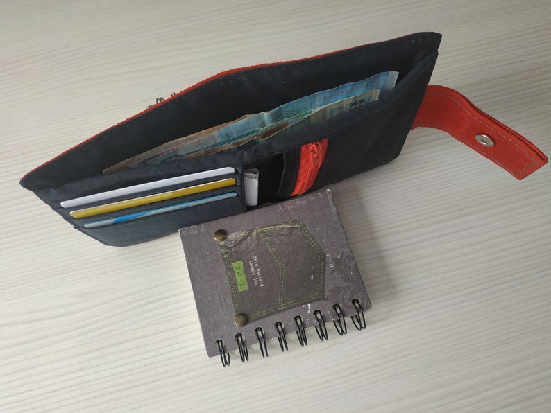 Red Wallet Small Wallet Waxed Canvas Wallet Women's - Etsy