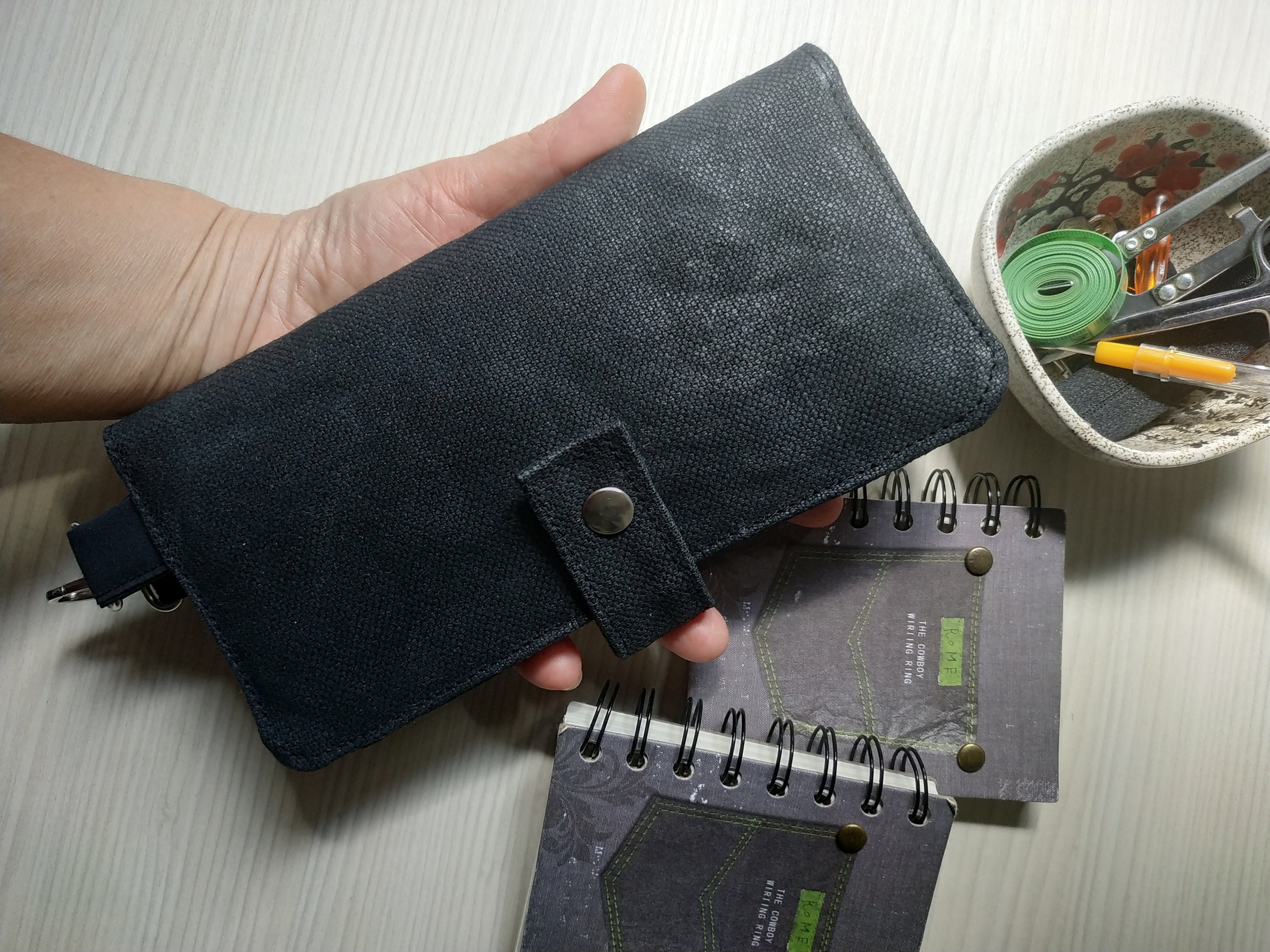 Waxed Canvas Long Wallet Long Wallet Women Wristlet Wallet - Etsy