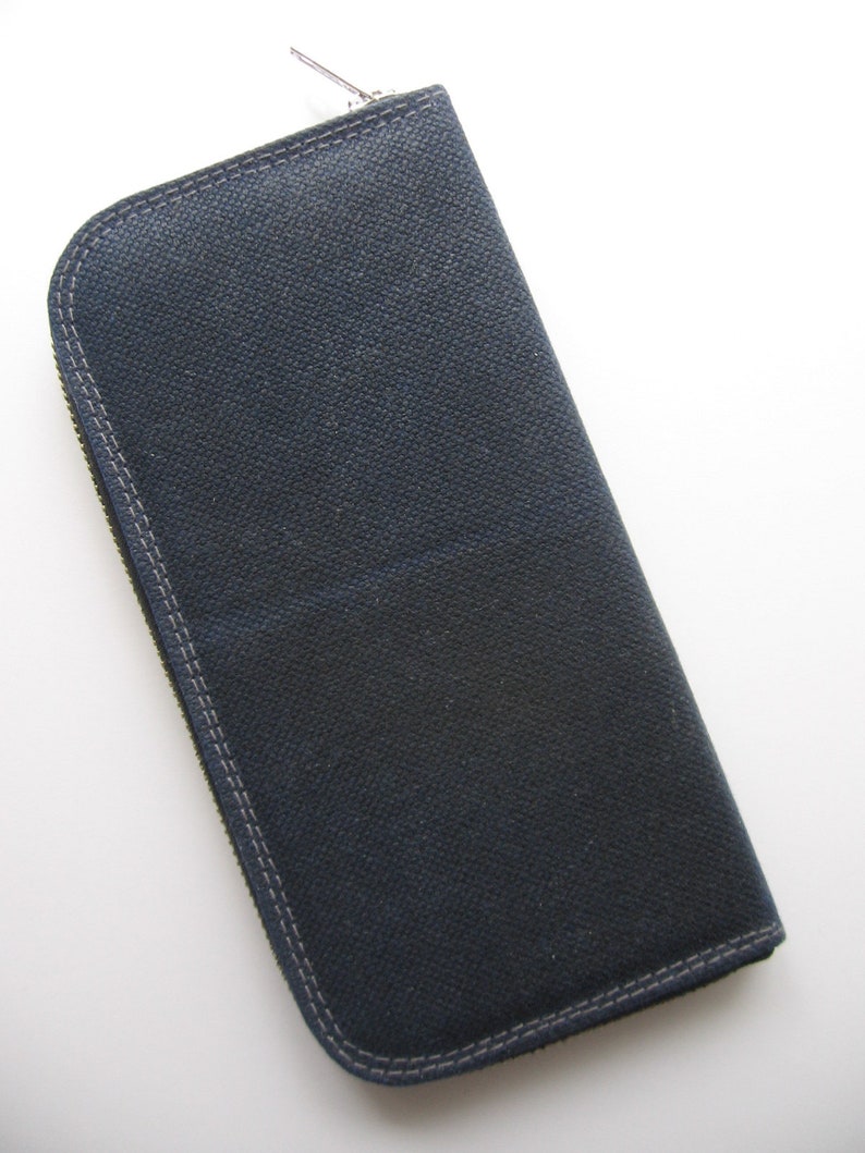 Large Womens Wallet Waxed Canvas Zip Around Wallet Handmade - Etsy