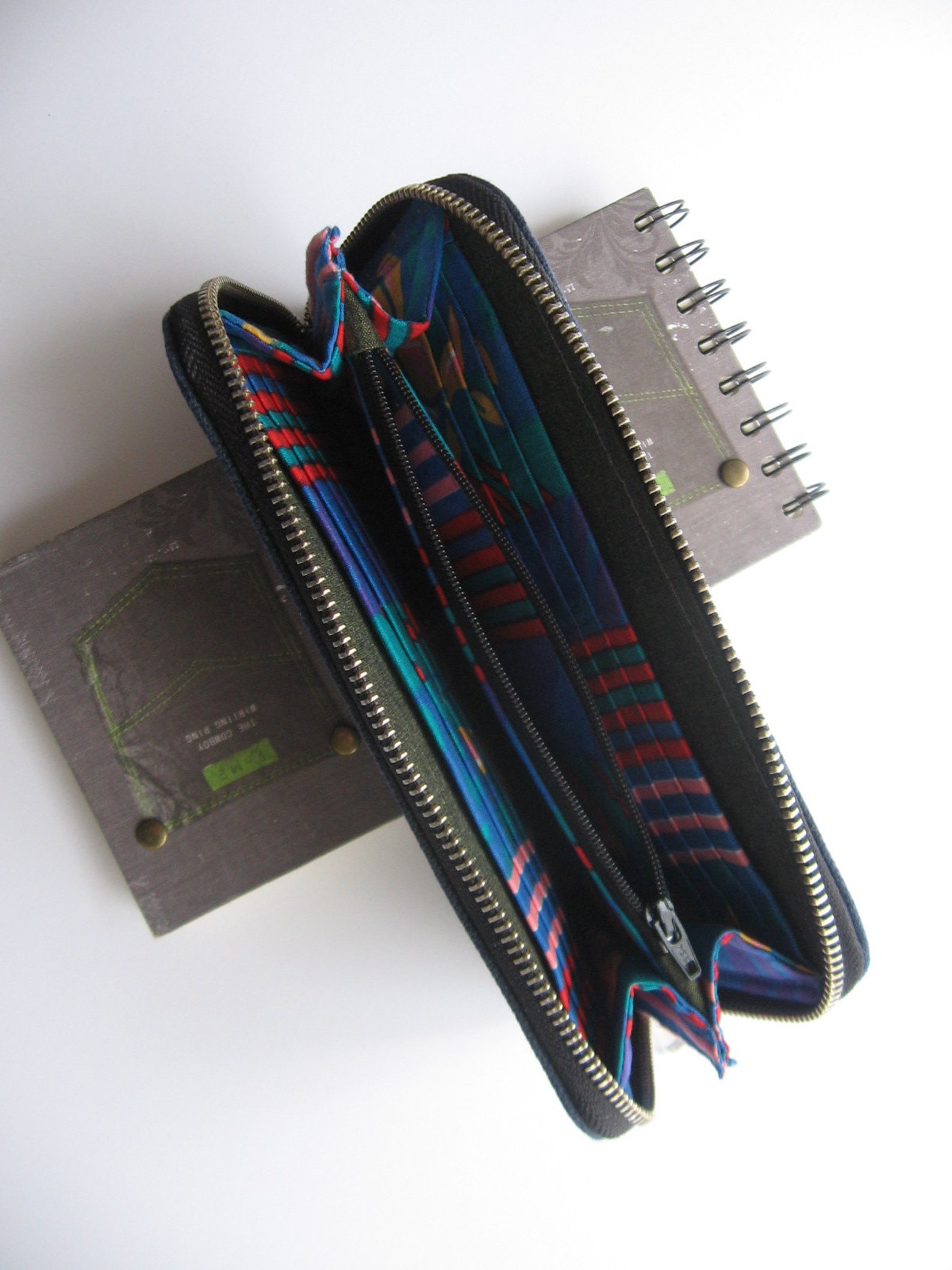 Large Womens Wallet Waxed Canvas Zip Around Wallet Handmade - Etsy