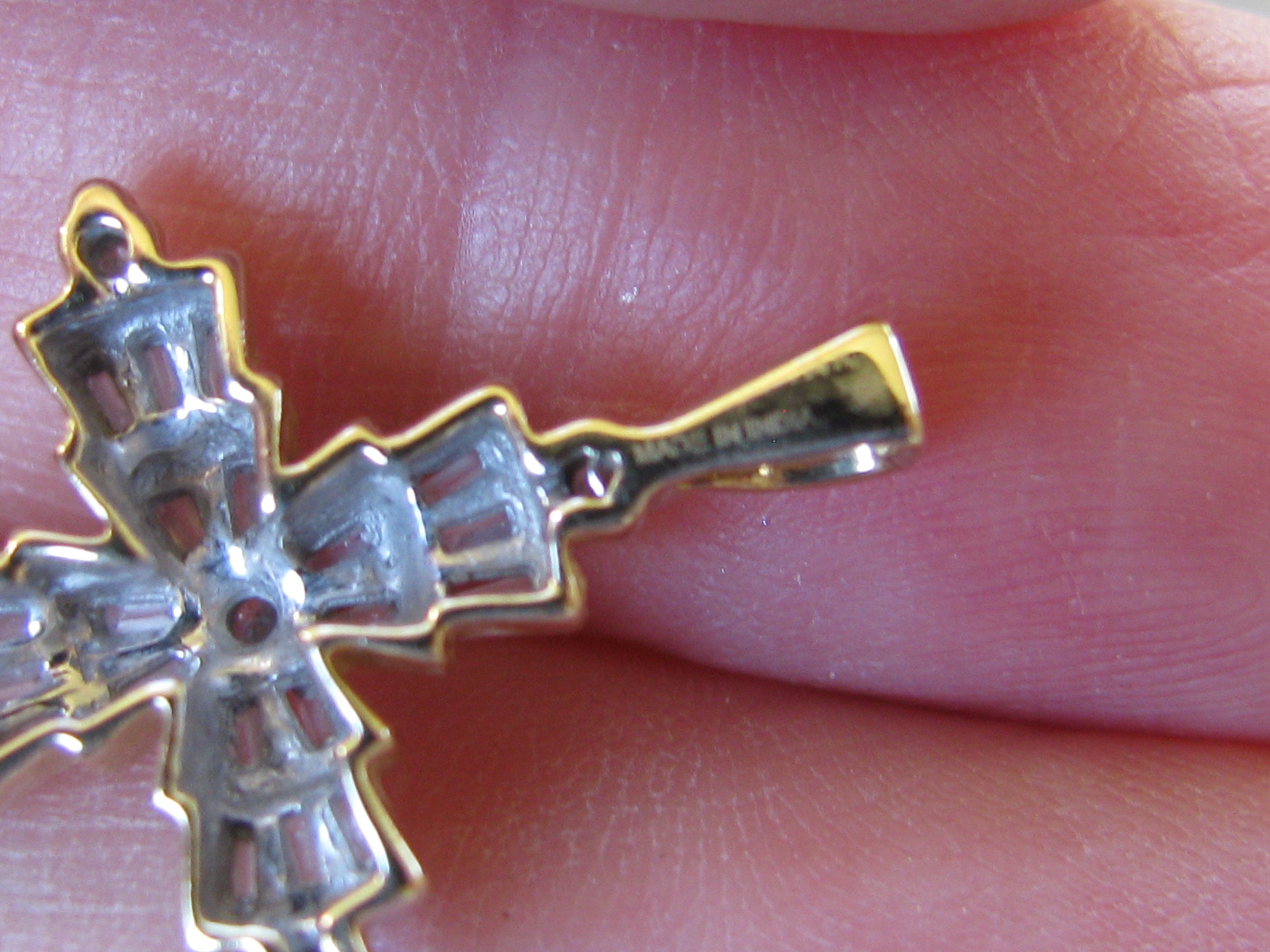 Affinity Diamond Cross Pendant Baguette and Round Diamonds .50 TCW ...