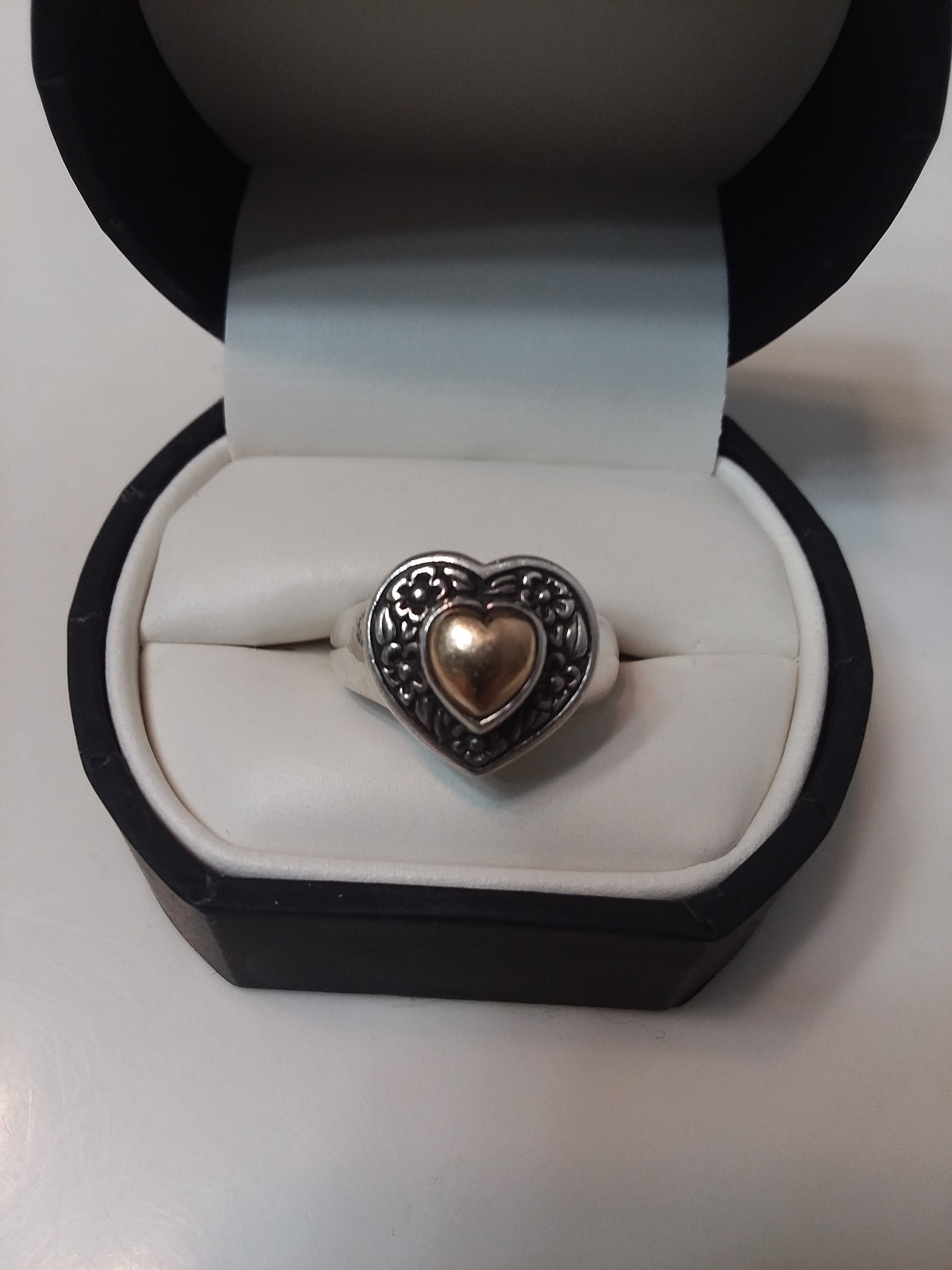 Rare Retired James Avery Heart of Gold Sterling Silver and 14K Ring Size 7.5 Etsy