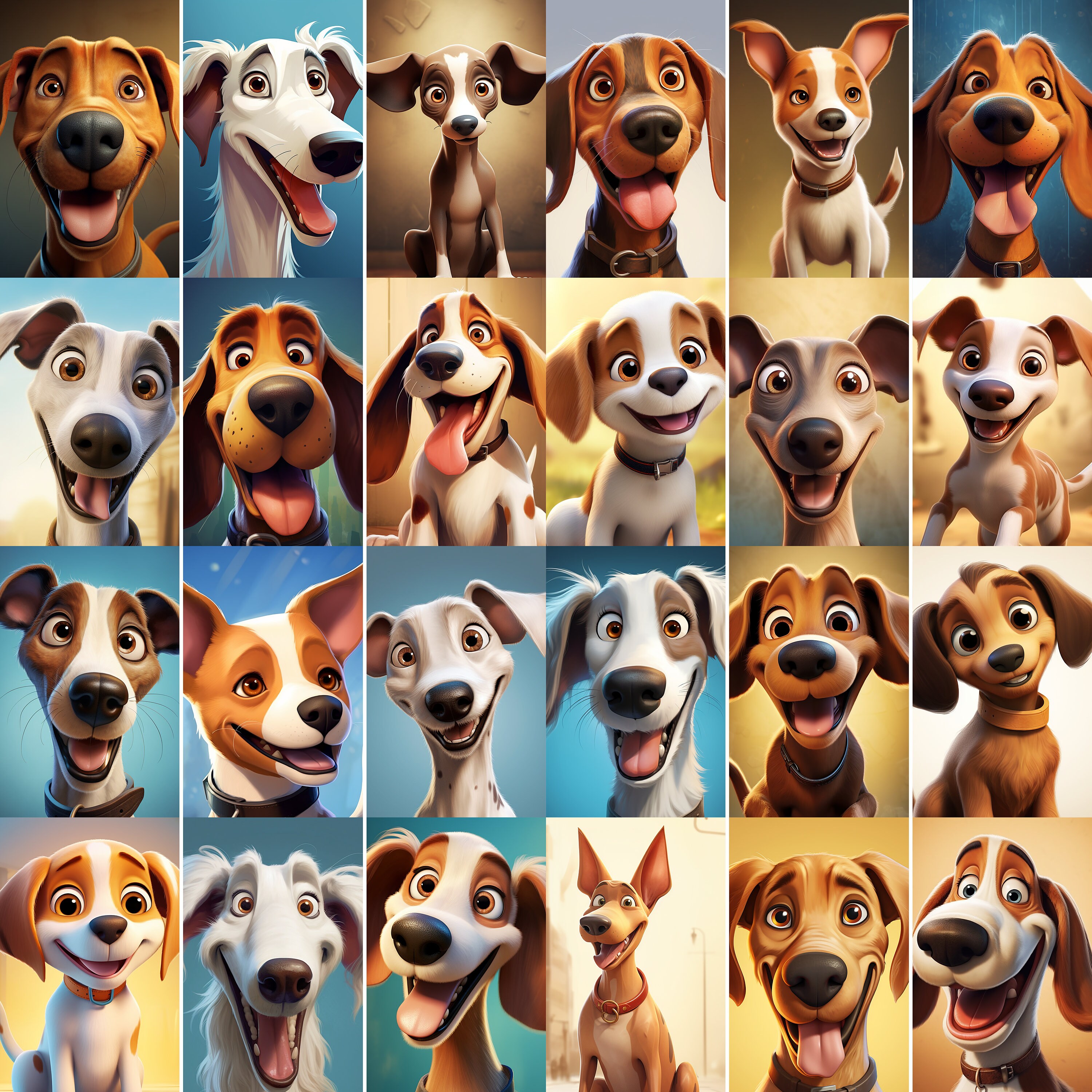 46 PNG Dog Designs, Huggable Hounds Bundle, 13 Breeds, Commercial Use ...