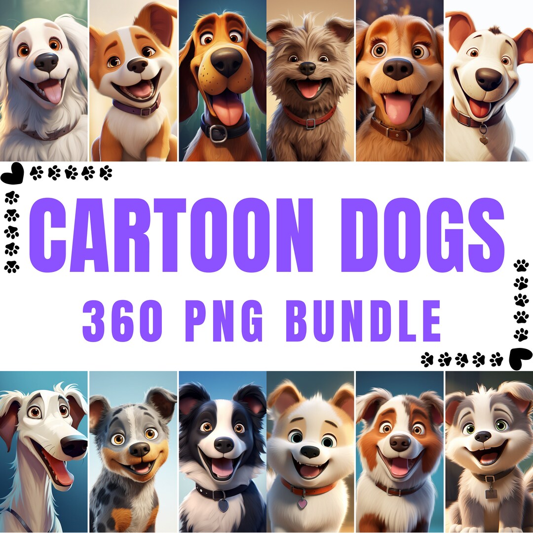 360 Premium Dog Design PNG Bundle, 00 Dog Breeds, Commercial Use ...