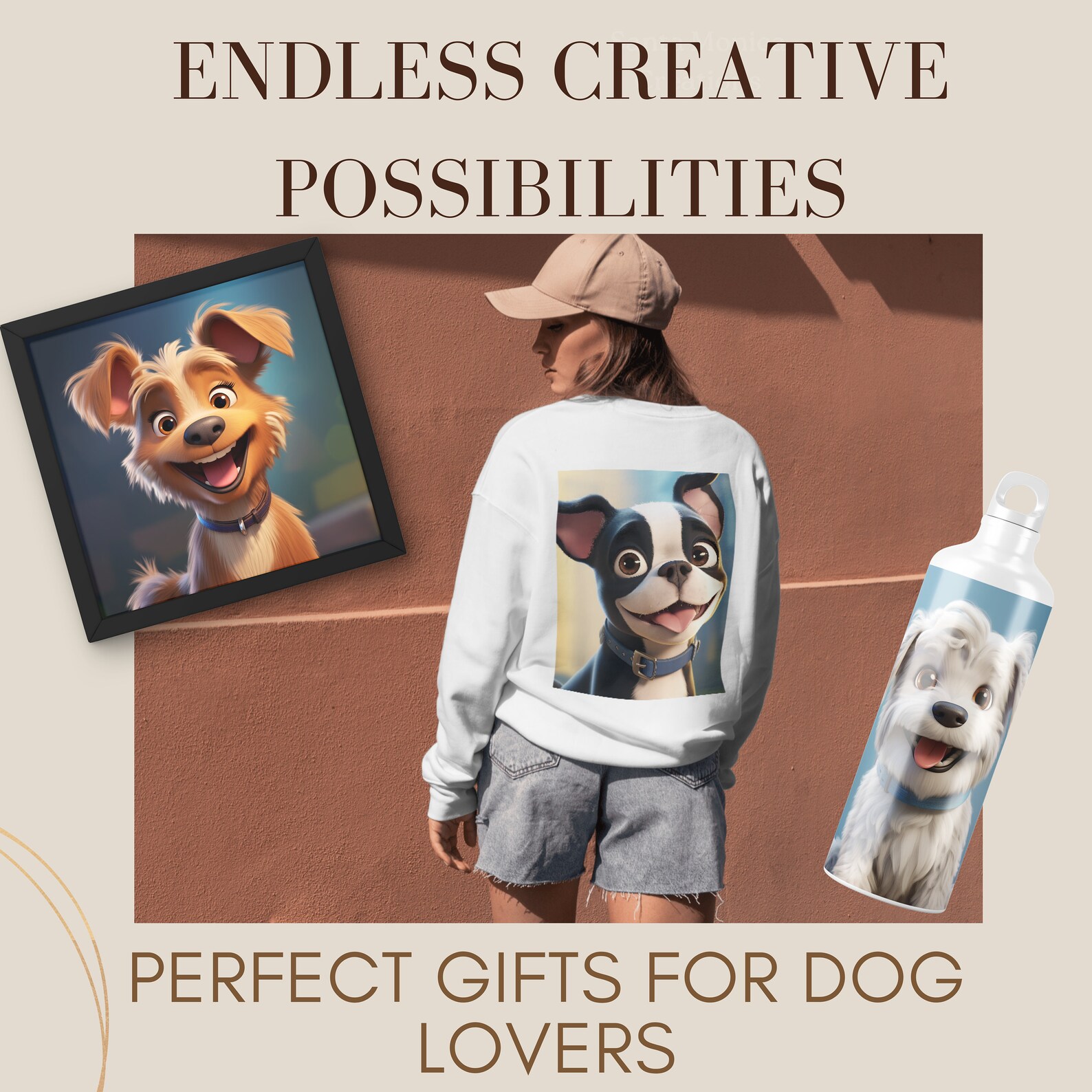 43 PNG Dog Designs, Feisty Friends Bundle, 12 Breeds, Commercial Use ...