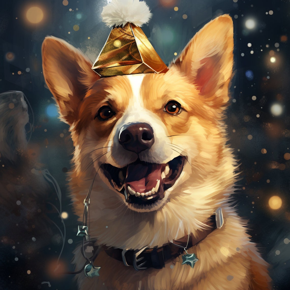 475 New Year's Eve Dog PNG Bundle, Premium Party Puppy Art, Happy New ...