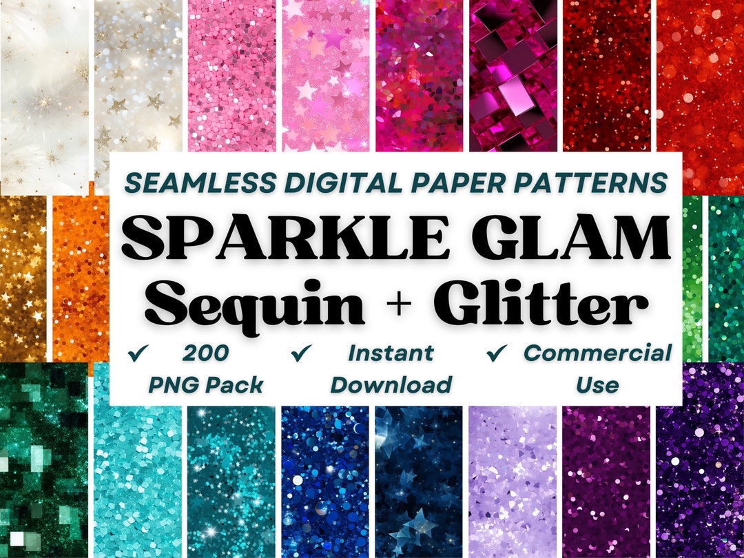 200+ Sparkle Glitter and Sequin Glam Seamless Digital Papers * Premium ...